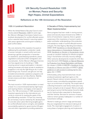 UN Security Council Resolution 1325 on Women, Peace and Security: High ...