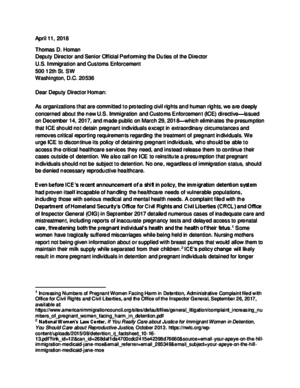 Letter Opposing December 2017 ICE Directive on the Detention of ...