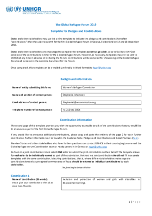 Gender-Based Violence Pledge | Women's Refugee Commission