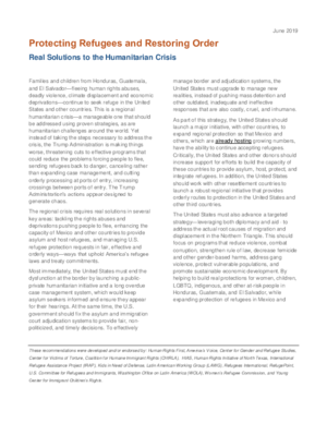 Protecting Refugees and Restoring Order | Women's Refugee Commission