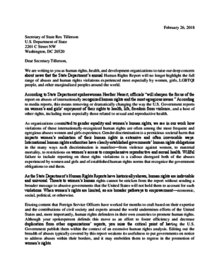 Community Letter on Gender Equality and Equality to the US President ...