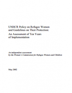 UNHCR Policy on Refugee Women and Guidelines on Their Protection: An ...