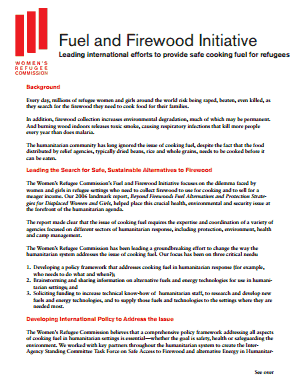 Fuel and Firewood Initiative: Leading International Efforts to Provide ...