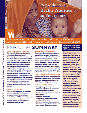 Reproductive Health After the Tsunami: Assessment of the Minimum ...