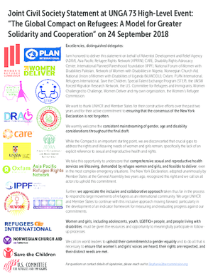 Joint Civil Society Statement at UNGA 73 High-Level Event | Women's ...
