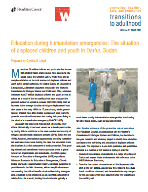 Education During Humanitarian Emergencies: The Situation of Displaced ...