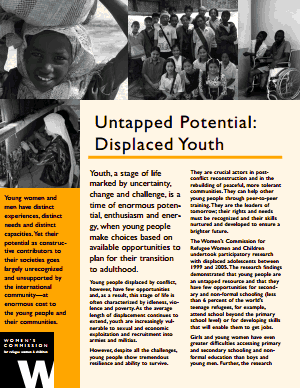 Untapped Potential: Displaced Youth | Women's Refugee Commission