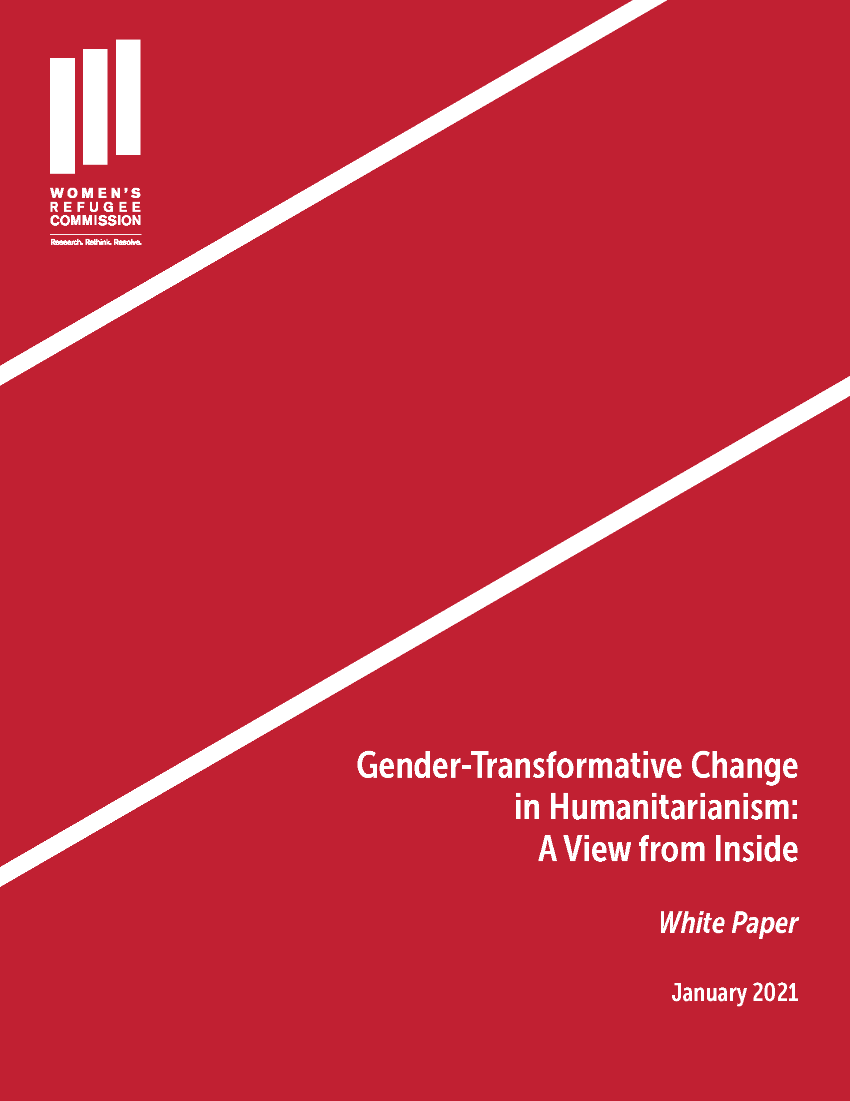 Gender-Transformative Change in Humanitarianism: A View from Inside ...