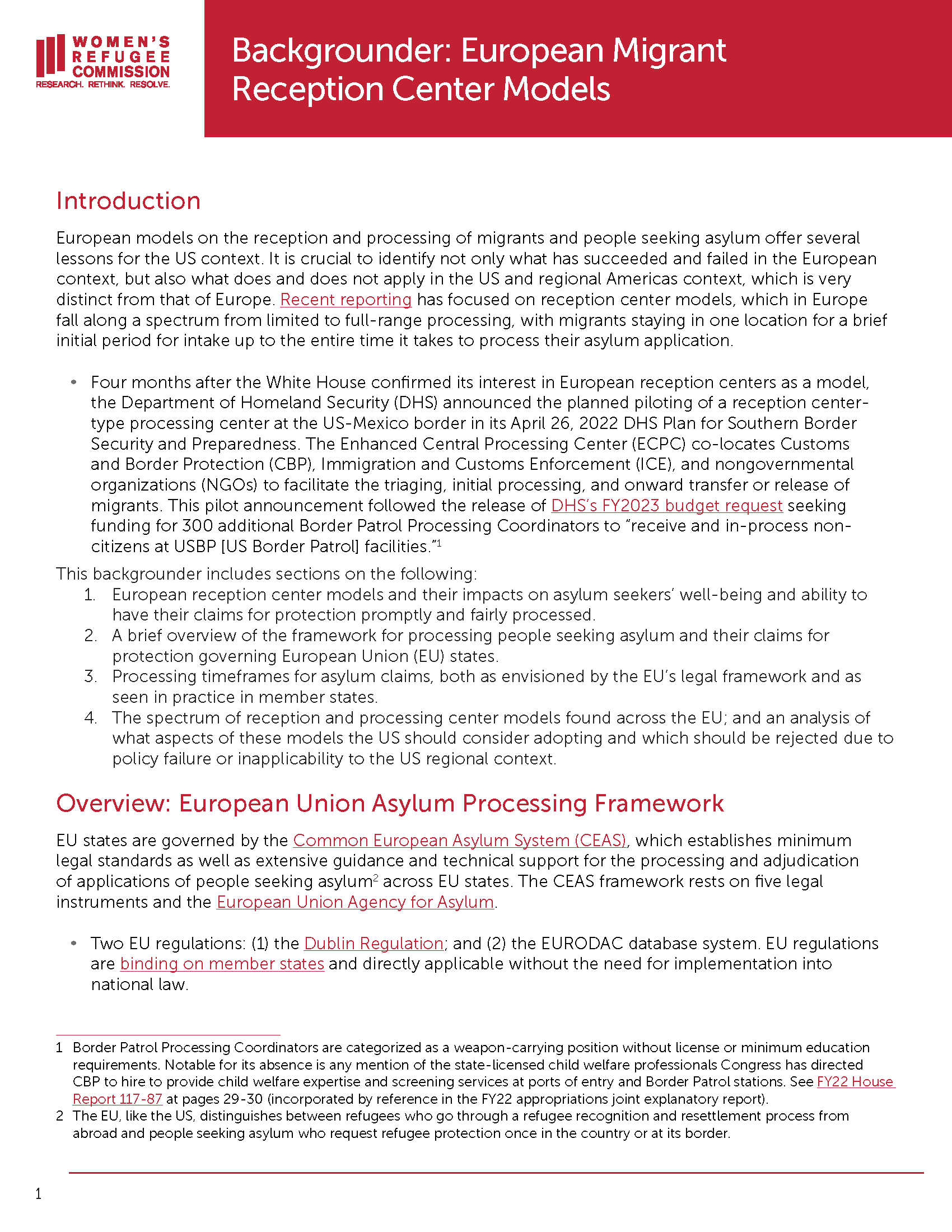 Immigration Detention, Custody, and Alternatives | Women's Refugee ...