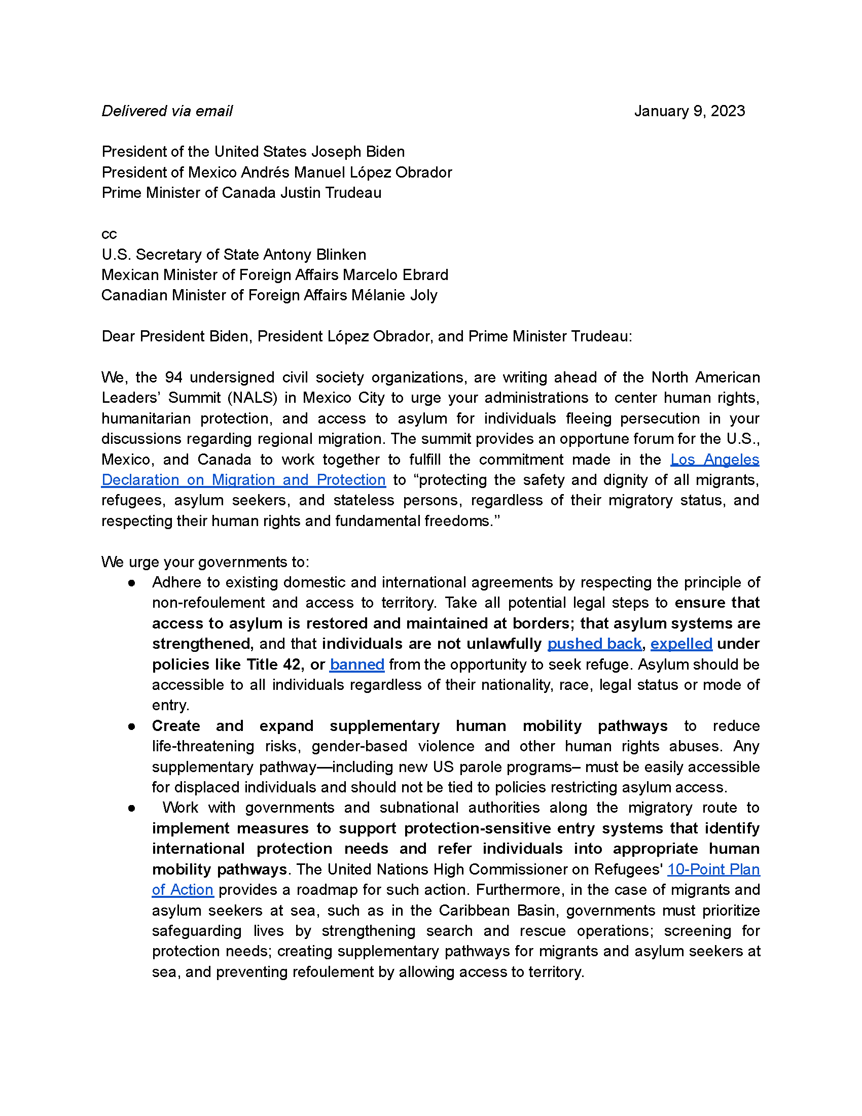 Sustainable, Orderly, and Safe Reception at the US-Mexico Border ...