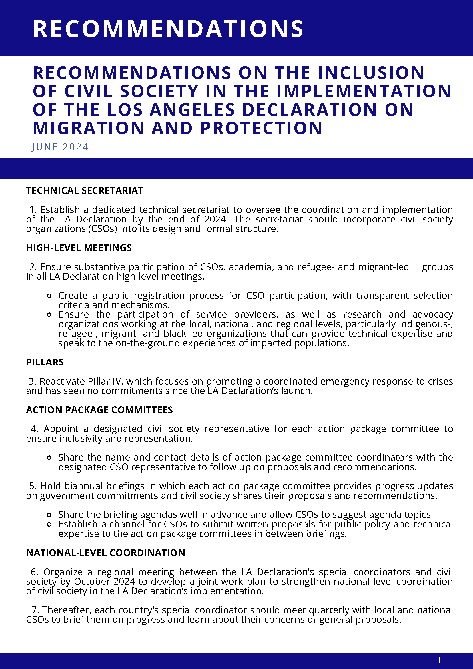 The Women's Refugee Commission Signs Onto List of Recommendations for ...
